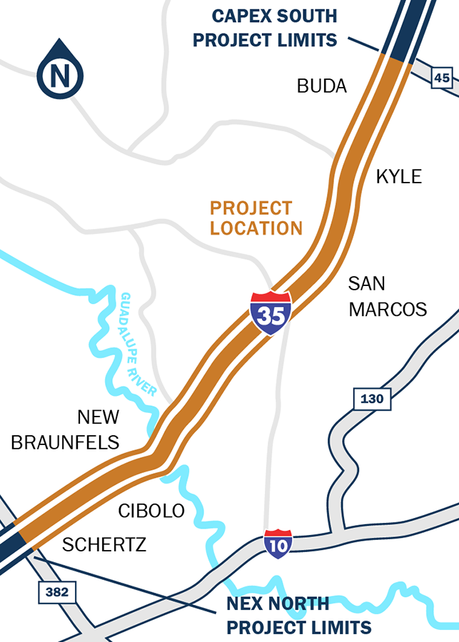 Estudio de enlace de la I-35 de Austin a San Antonio