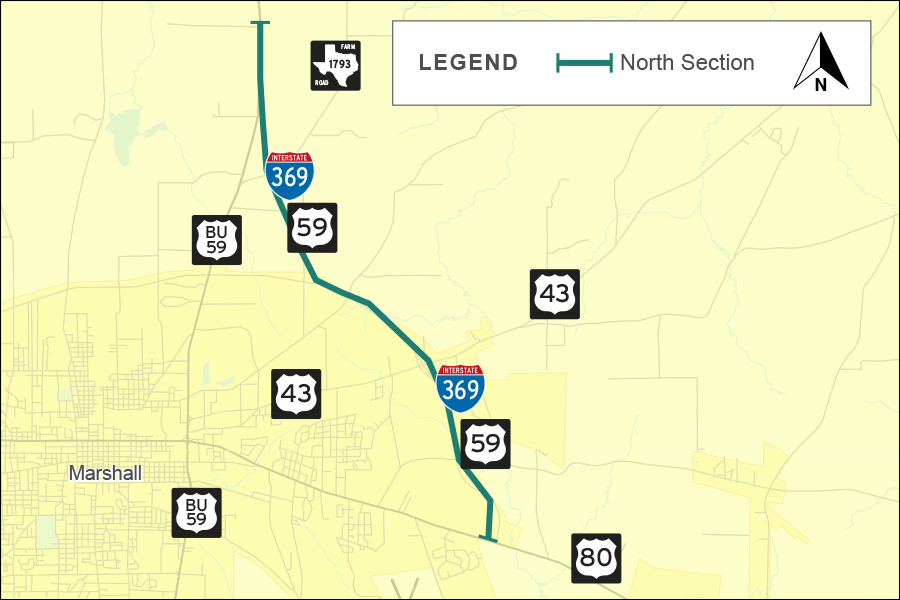 Sección US 59/I-369 Norte desde US 59 hasta US 80
