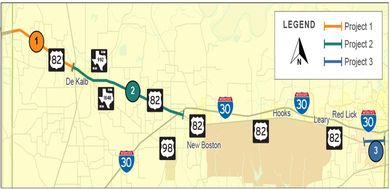 Corredor US 82 - Condado de Bowie