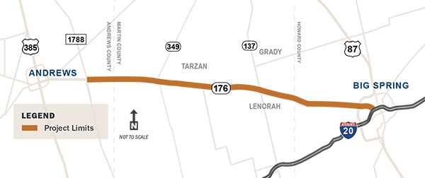 SH 176 Este: FM 1788 a I-20 en Big Spring